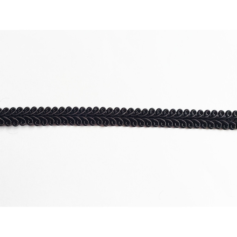 Silky gimp braid 9mm - scroll design - black, range of colors als