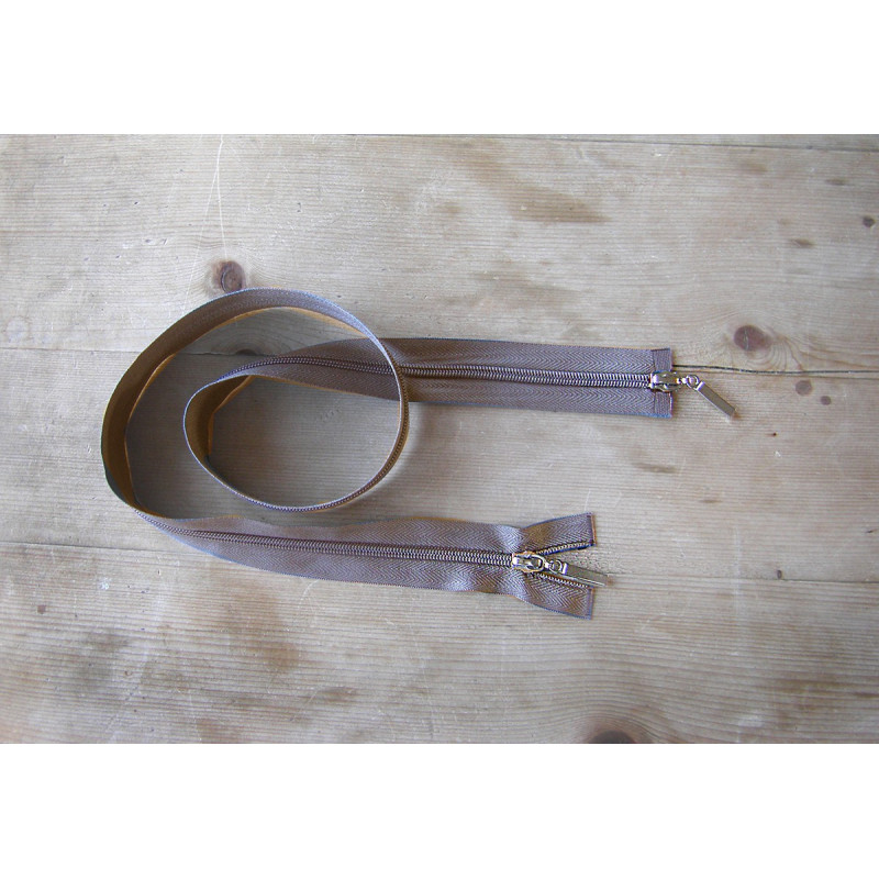 double slider coil zip - dark grey - 65cm